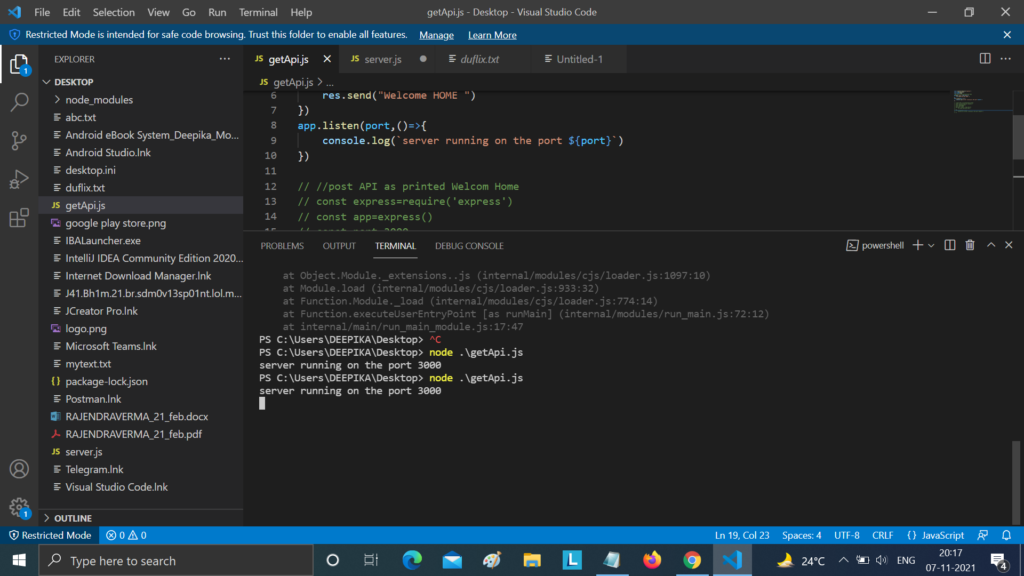 How to make get and post API in Node js 2021 (updated) — Digital ...