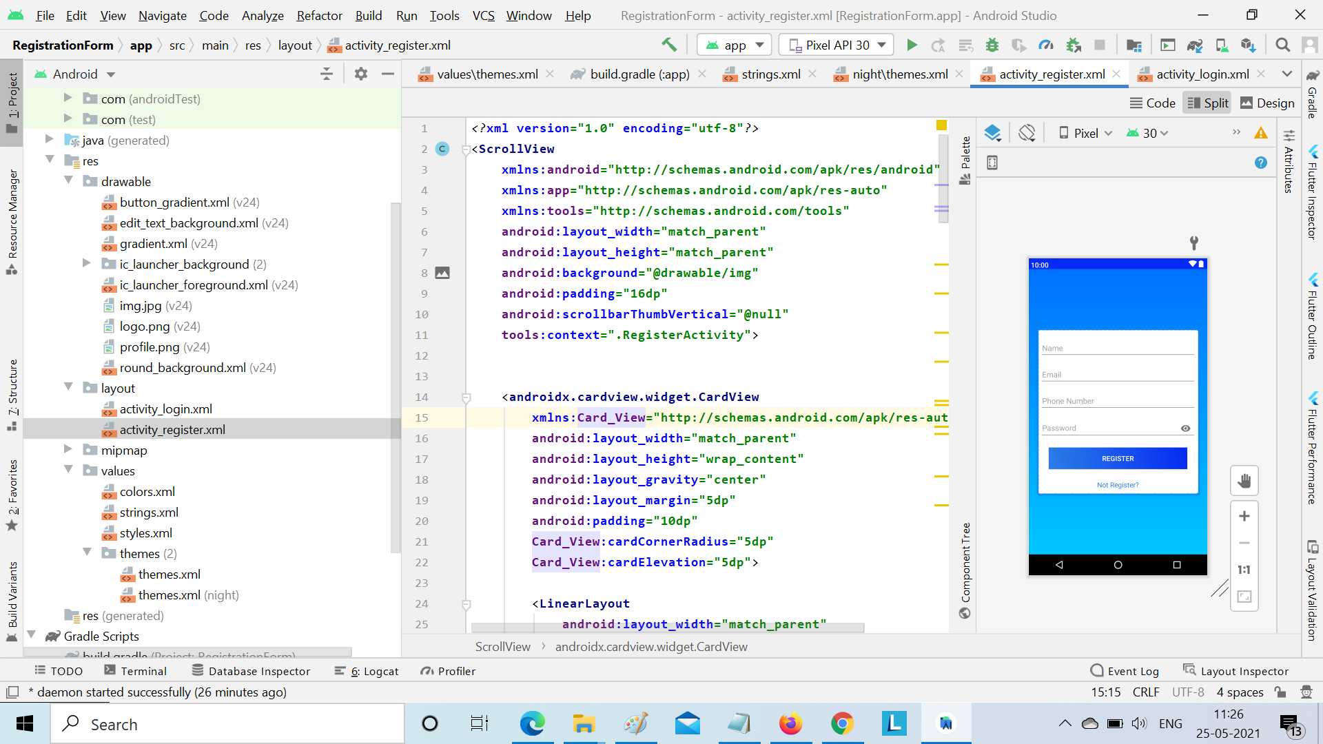 How to Create Login and Registration form in Android studio