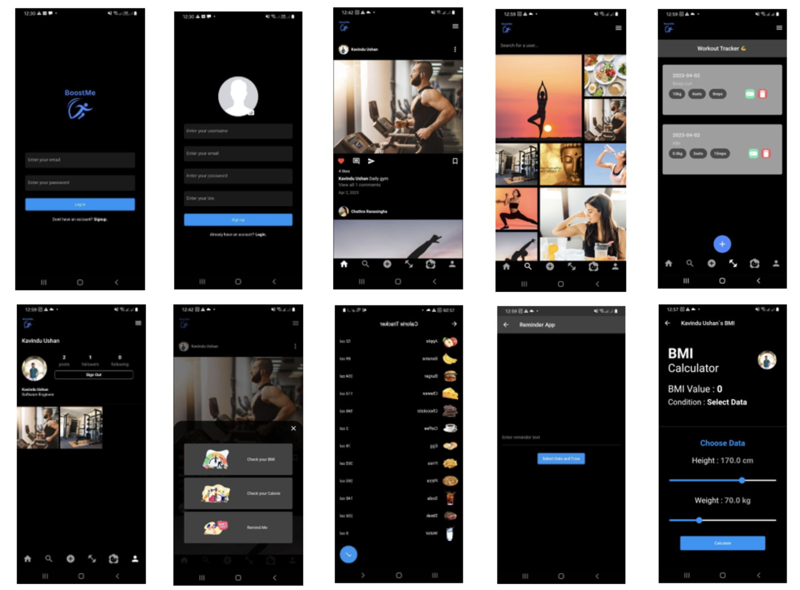Flutter fitness and mental health tracking app