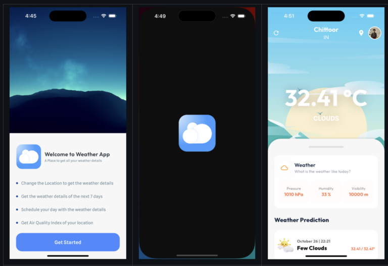 Flutter Weather app built for Android and iOS with source code